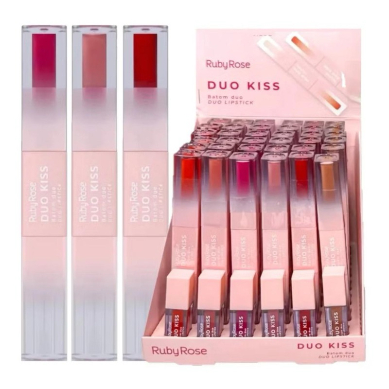 Batom Duo Lipstick Linha Rosa Ruby Rose | Shopee Brasil