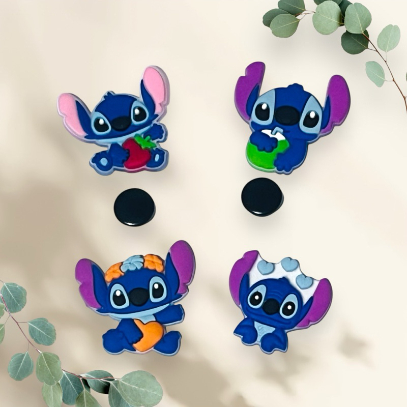 Kit Charm Aplique Emborrachado 4 Pin Babuche Stitch Verão | Shopee Brasil