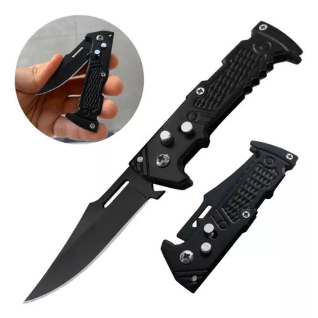 Canivete Automático Tático Tradicional Inox Militar Afiado | Shopee Brasil