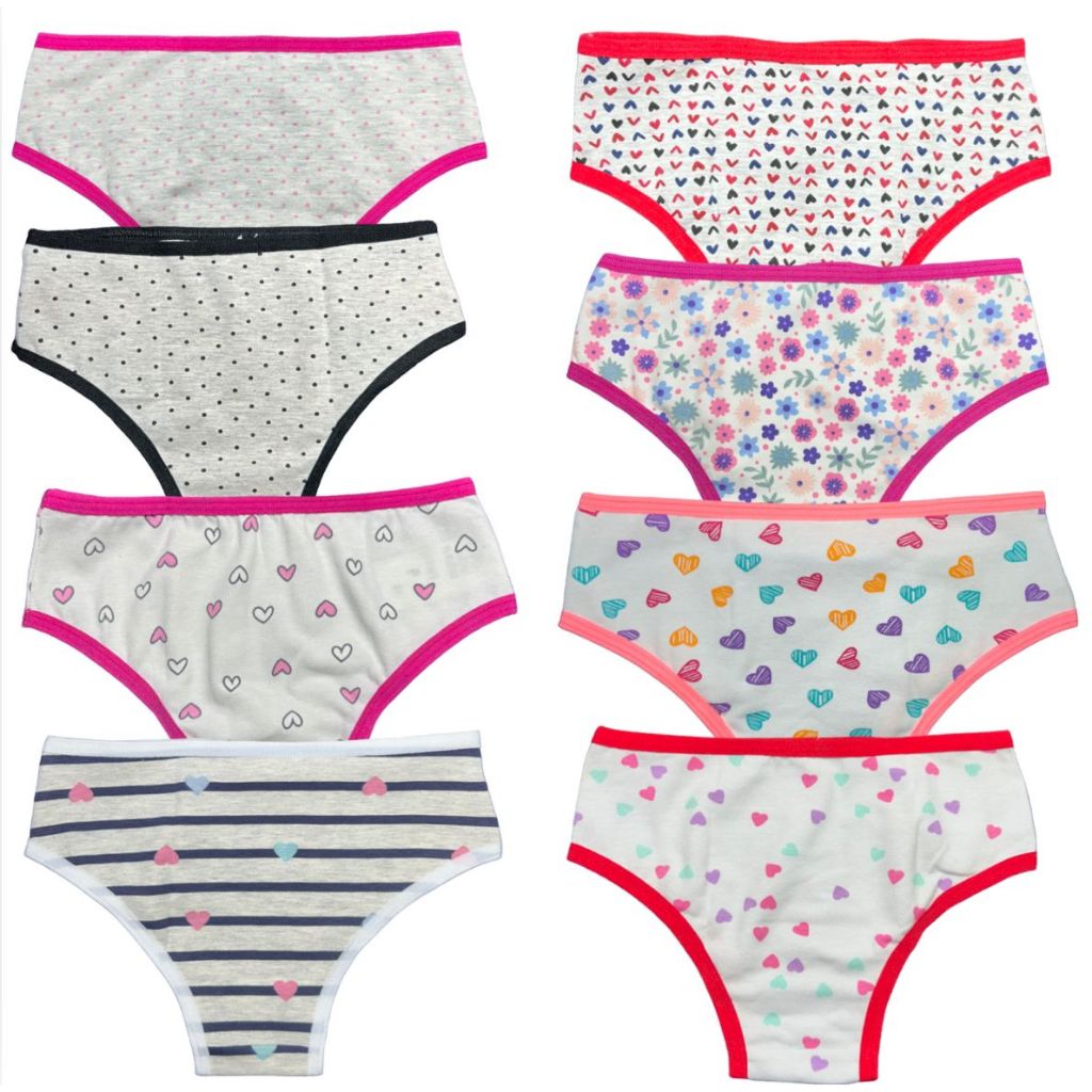 Kit 5 calcinhas infantil estampada menina algodão | Shopee Brasil