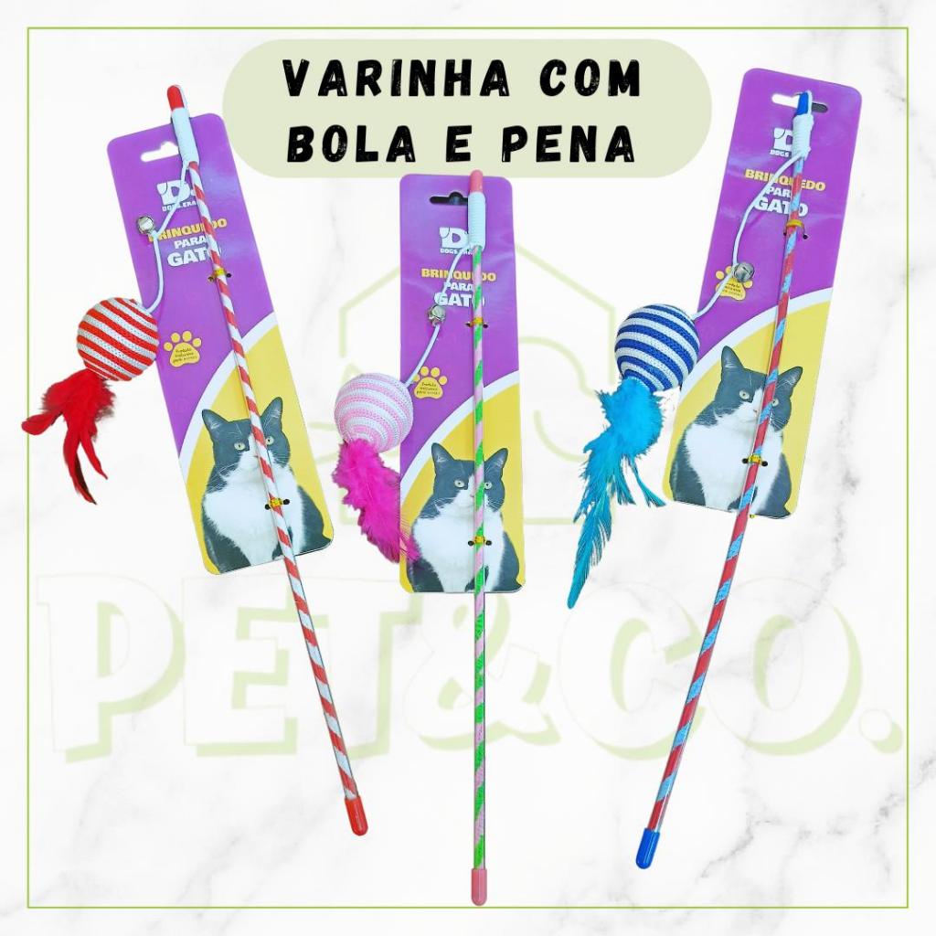 Brinquedo para Gato Varinha com Bolinha e Pena Brinquedo Interativo ...