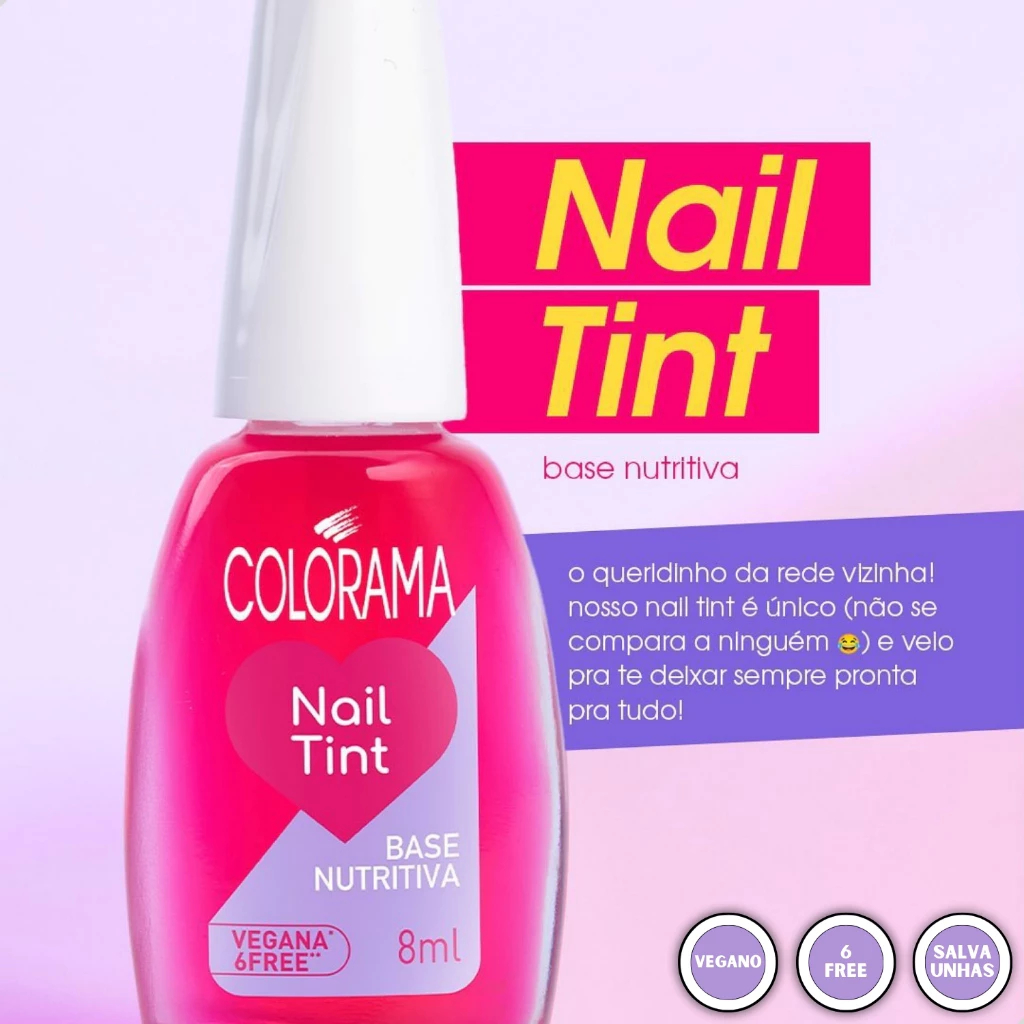 Esmalte Colorama Base Nutritiva Nail Tint 8ml Vegana 6Free | Shopee Brasil