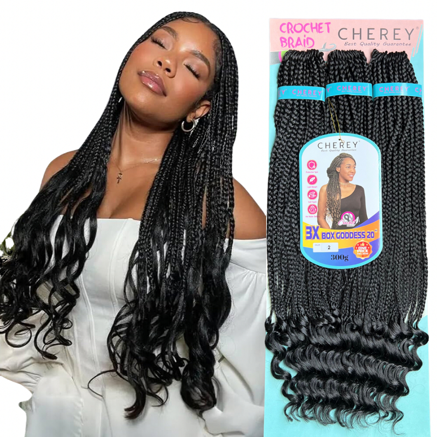 Cabelo Box Goodes Trança Pronta Com Cachos 60cm Cherey | Shopee Brasil