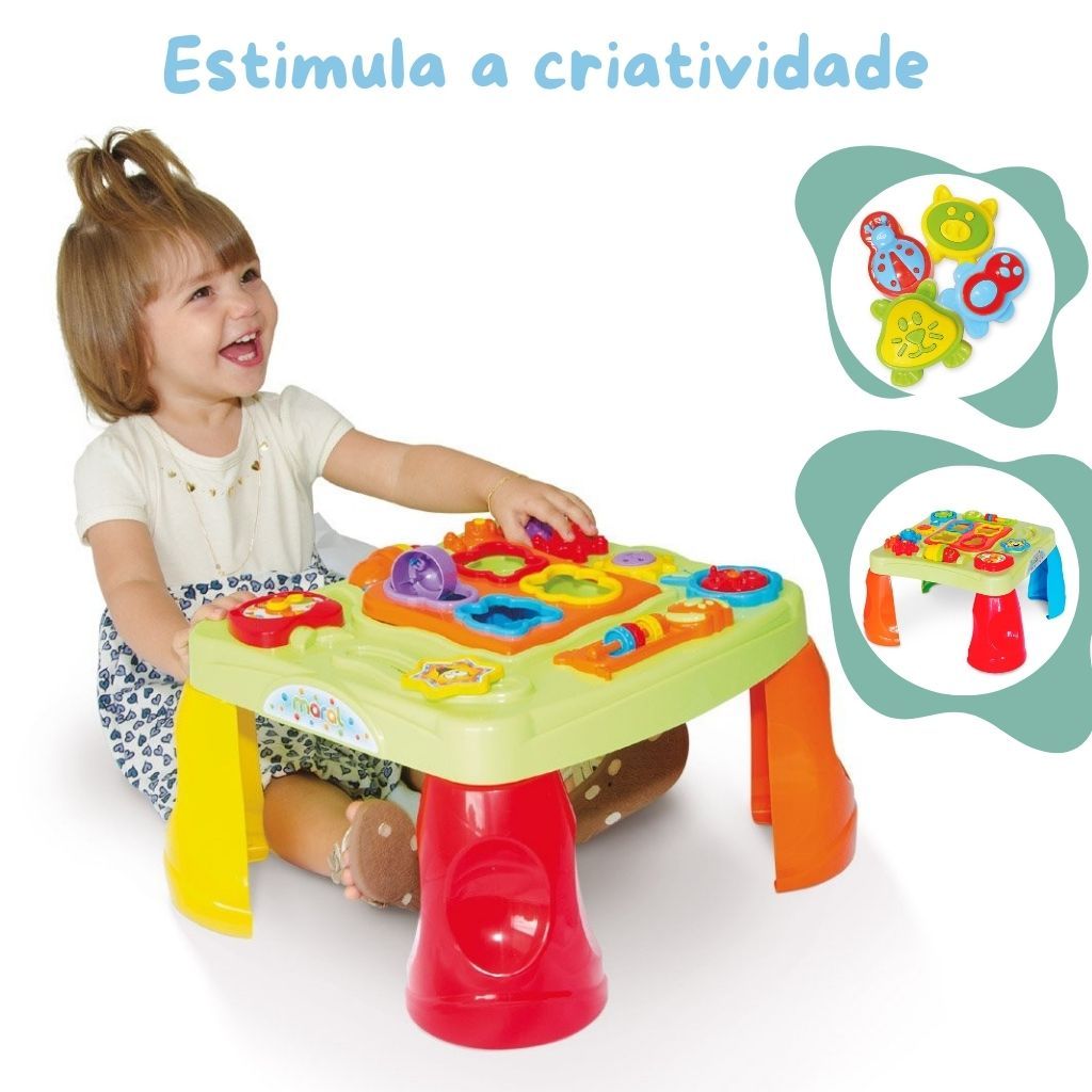 Mesa Divertida Didática Educacional Com Som - Estimula a criatividade ...