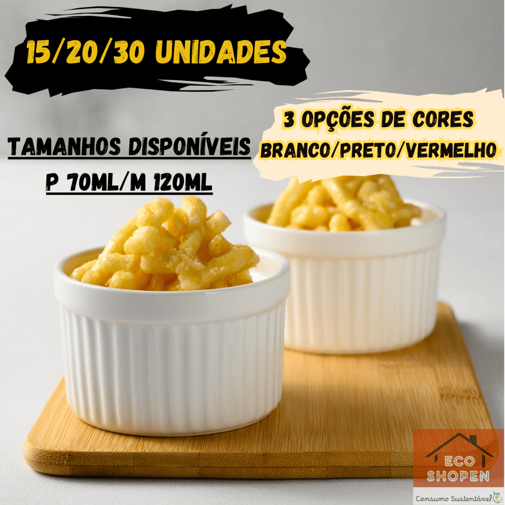 Conjunto Ramekin NAWO Canelado Ramequim Melamina Molho Buffet Molheira ...