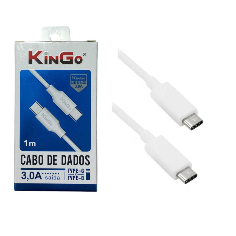 Cabo Tipo-C Para Tipo-C Kingo 3.0A 1M | Shopee Brasil