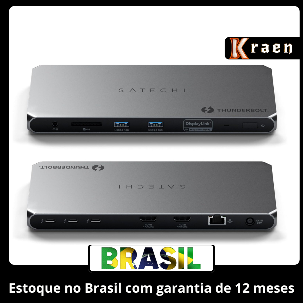 Docking station Satechi 2 monitores HDMI 4K Thunderbolt 4 | Shopee Brasil