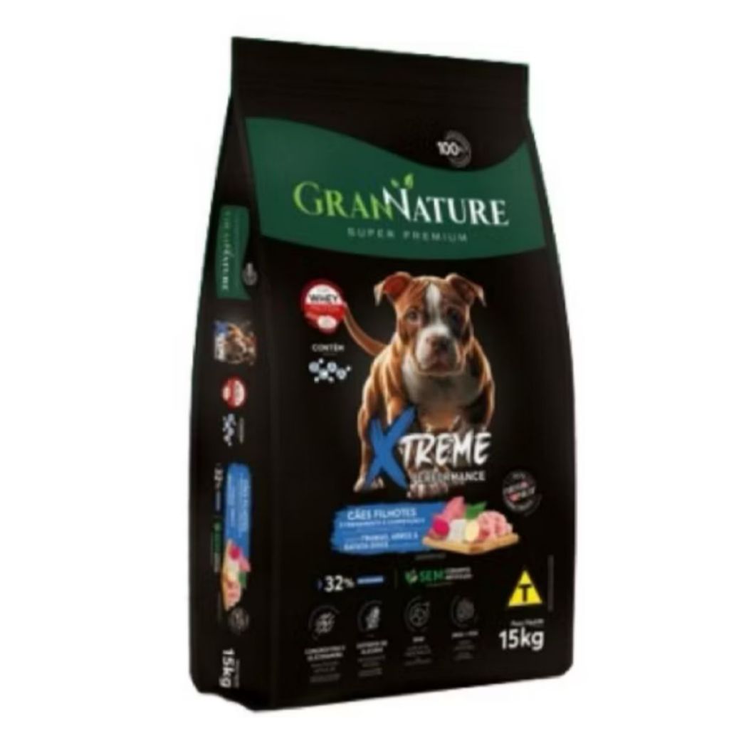 Ração Gran Nature Filhote Xtreme Super Premium 15kg Pitbull Pitmonster ...