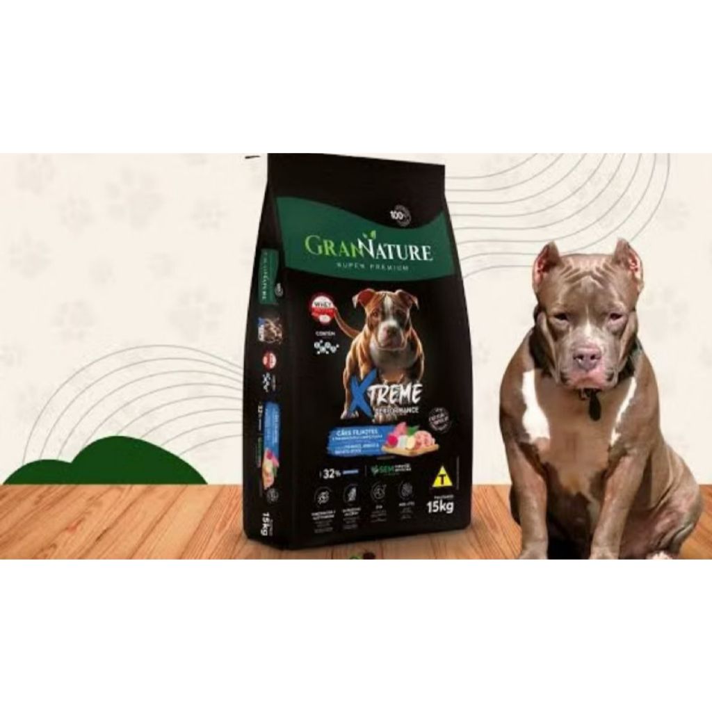 Ração Gran Nature Filhote Xtreme Super Premium 15kg Pitbull Pitmonster ...
