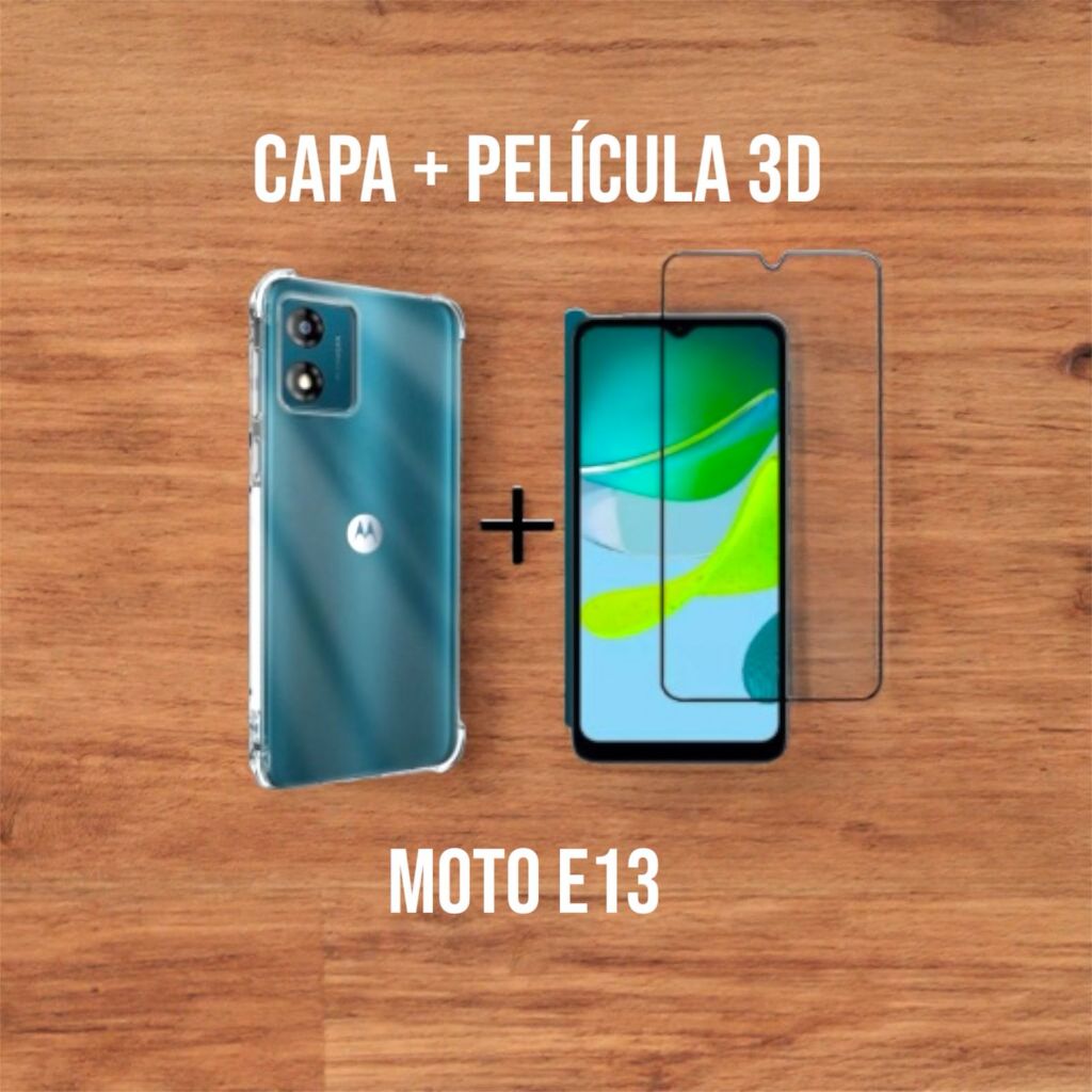 Kit 01Capa + 01Película 3D de Vidro Para Motorola E13 | Shopee Brasil