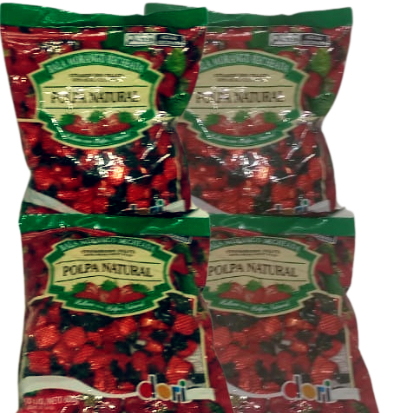 Kits bala morango recheado com 3 pacotes de 600 g -dori | Shopee Brasil