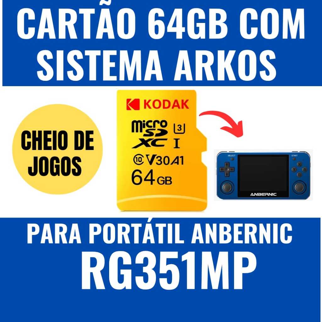 Cartão 64Gb Para Anbernic RG351MP Micro SD Com Sistema Arkos 2025 + Jogos | Shopee Brasil