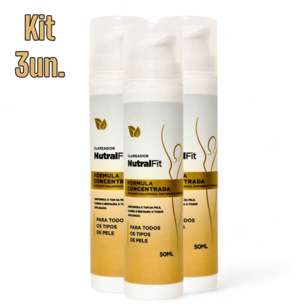 Kit 3un Nutralfit Clareador Corporal 50ml Axilas Estrias Joelhos ...
