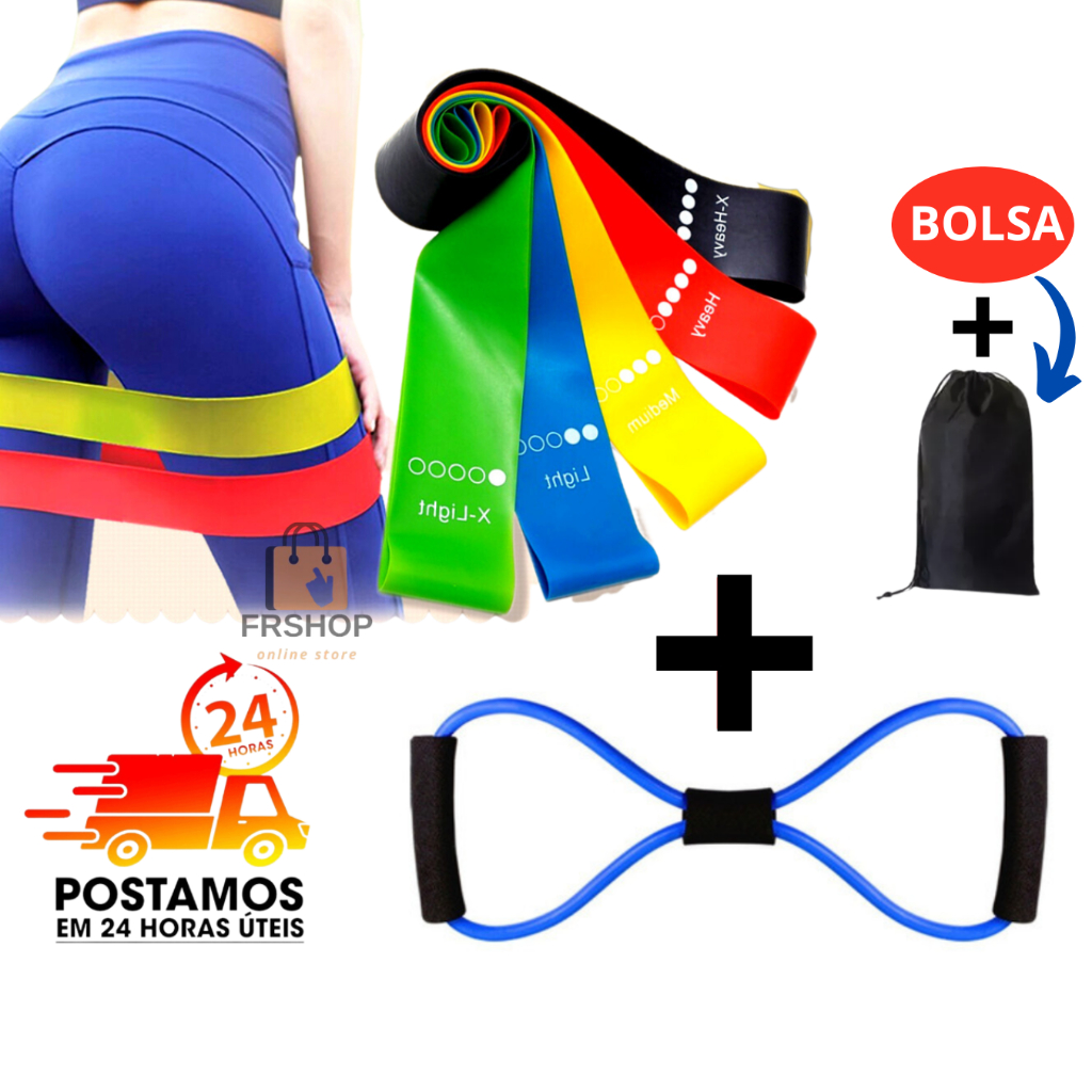 5 Faixas Elástica Mini Band Para Exercício Ginastica Fisioterapia ...