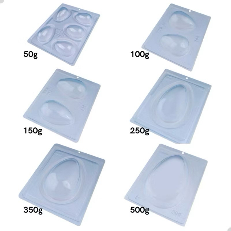 Kit com 6 formas de ovos de Páscoa Silicone Brinde forma de bombom 50g/100g/150g/250g/350g/500g ...