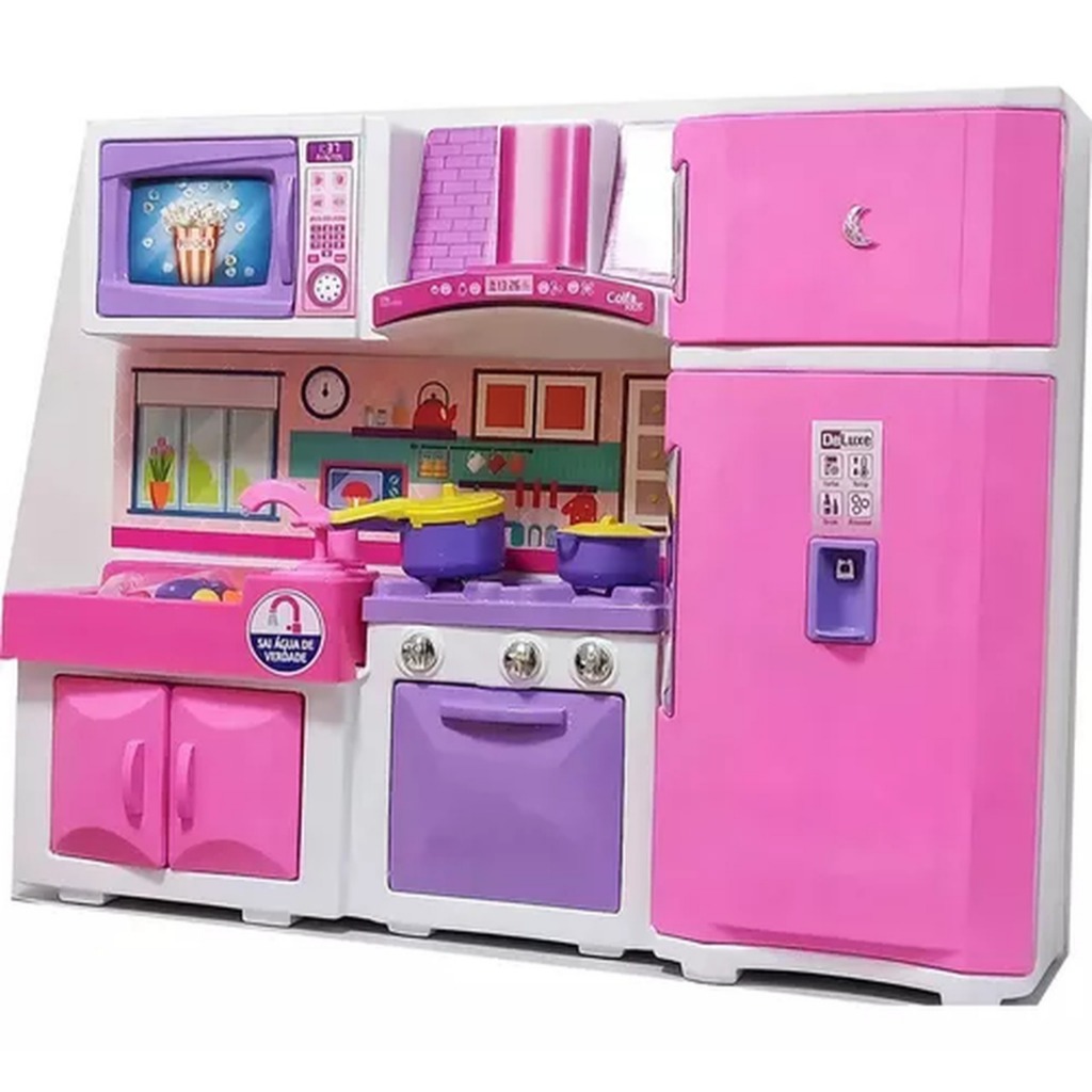 Kit Cozinha De Brinquedo Faz de Conta Maxxi Colection Infantil infantil menina Completa Com ...