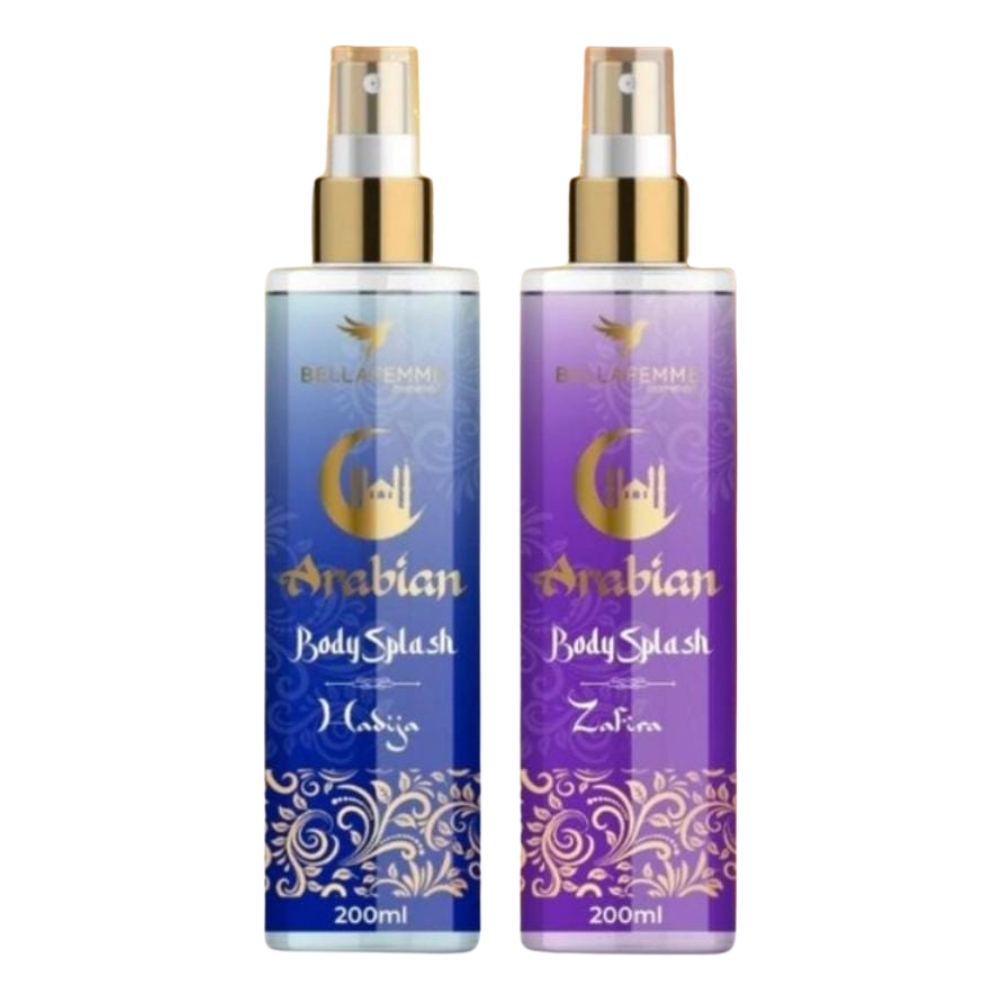 Kit 2 Body Splash Árabe Hadija e Zafira - Bella Femme | Shopee Brasil