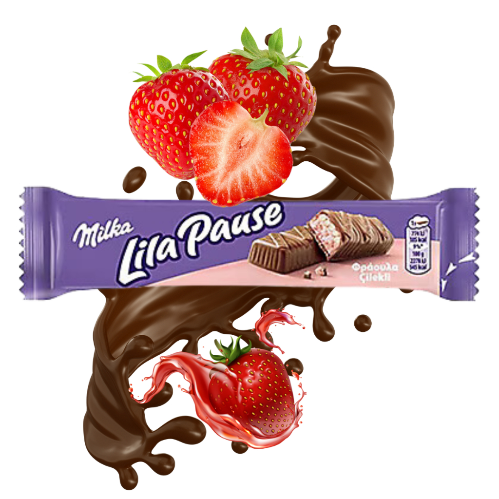 Chocolate Milka Lila Pause Morango Ao Leite Importado 34g | Shopee Brasil