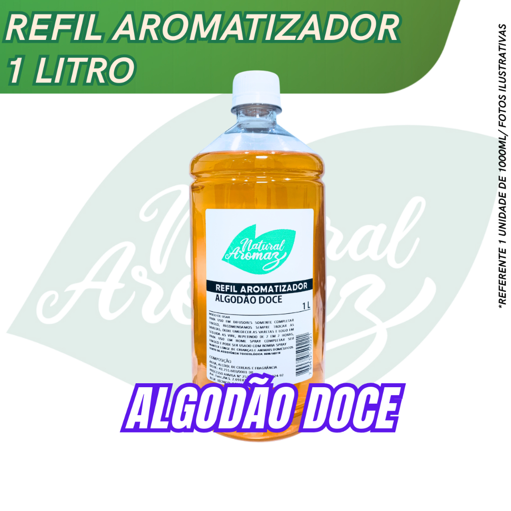 Refil Aromatizador de Ambiente 1L - ALGODÃO DOCE | Shopee Brasil