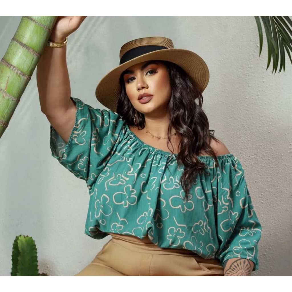 BLUSA CIGANINHA CROPT FEMININO ESLASTICO CINTURA PLUS SIZE | Shopee Brasil