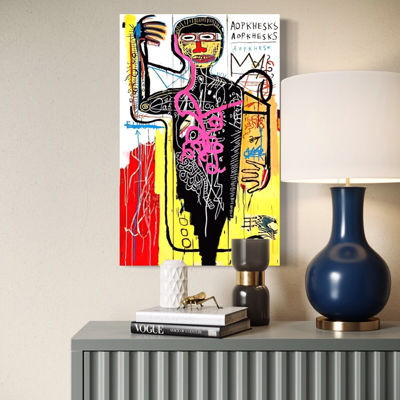 Quadro Jean-Michel Basquiat Versus Medici 1982 Arte Contemporânea em Tela Acetinada | Shopee Brasil