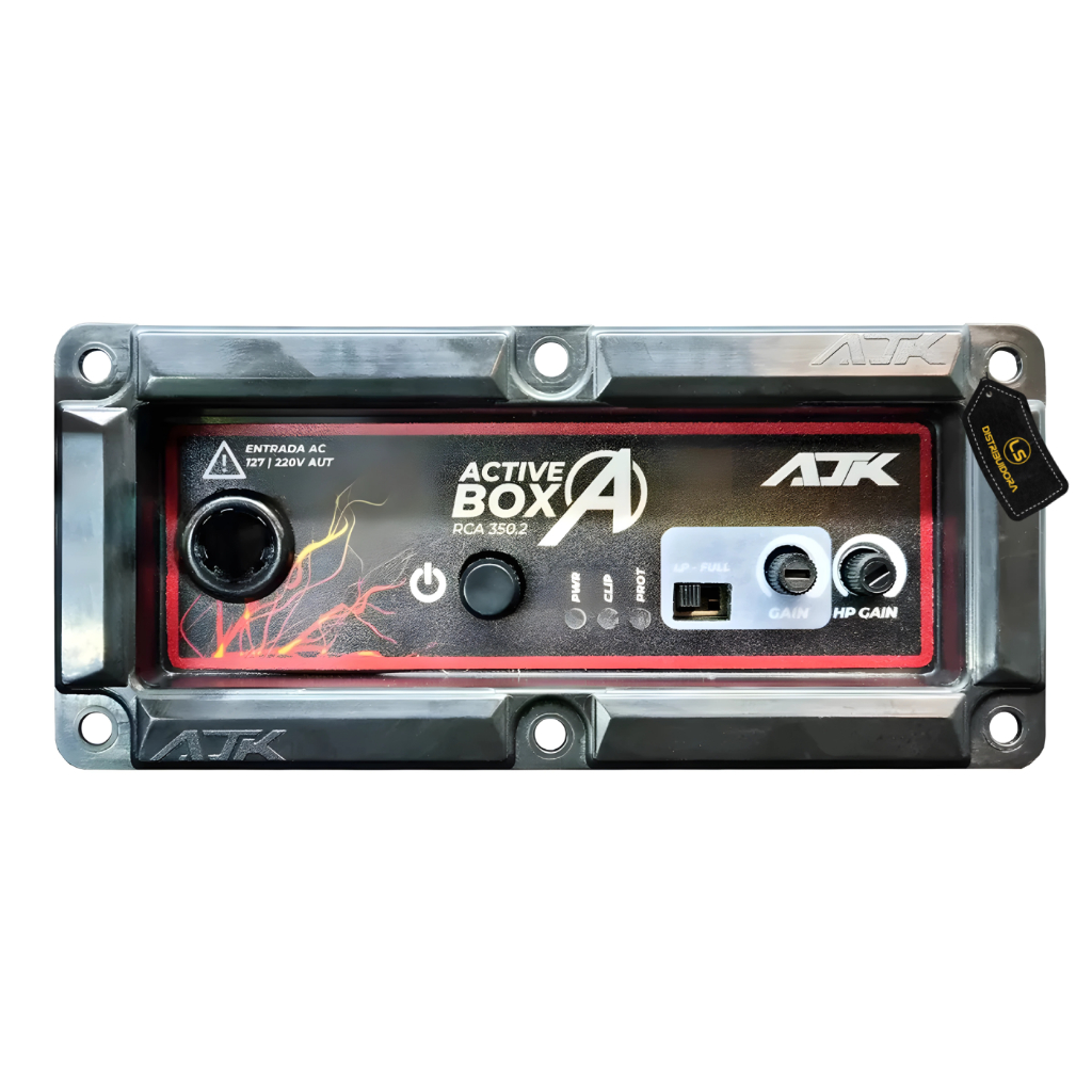 Amplificador AJK Active Box RCA 400W 4 Ohms Fonte Bivolt Som Automotivo ...