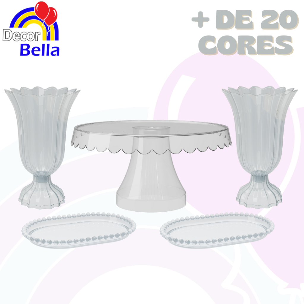 Kit Completo de Festa com 1 Boleira Popi Plus, 2 Vasos Popi e 2 ...