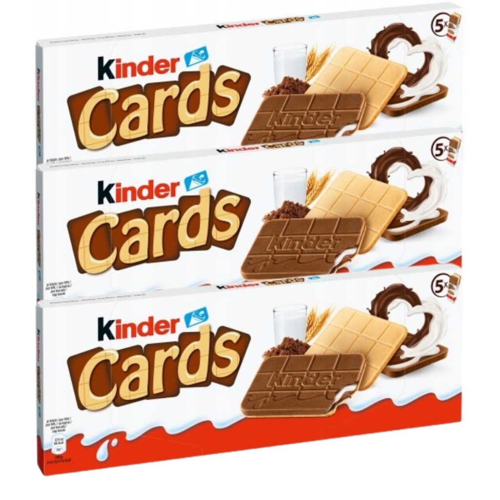 3 Kinder Cards 5x2 Bolacha Com Recheio Kinder Importado | Shopee Brasil