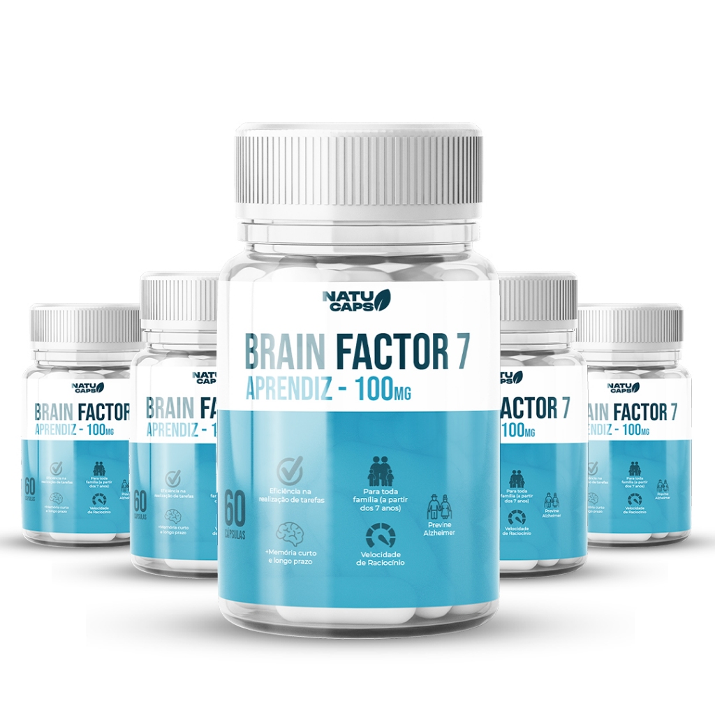 Combo 5 Frascos de Brain Factor 7 - 300 Capsulas - Bem-Estar mental - Envio Imediato | Shopee Brasil