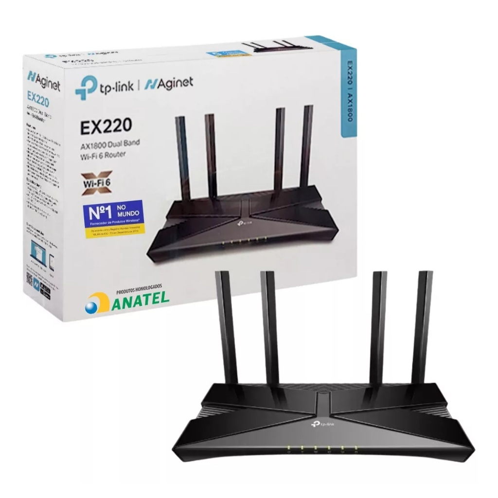 Roteador Tp-Link EX220 Gigabit Wi-Fi 6 Dual Band AX1800 - Preto ...