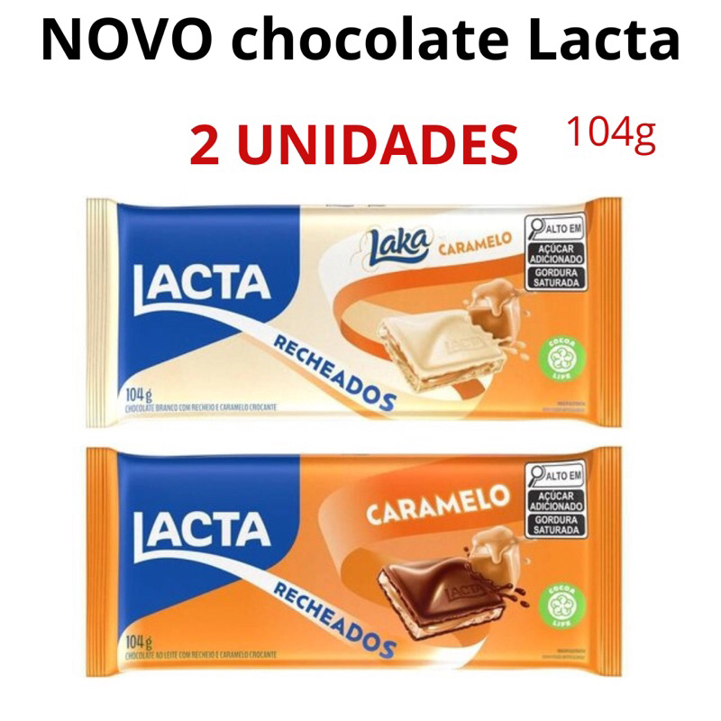 Kit 2 Chocolate Lacta Caramelo Chocolate Lacta Caramelo Branco Novo ...