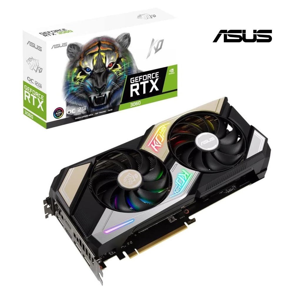 Placa De Video ASUS KO-RTX 3060 V2 OC Gaming 12GB GDDR6 LHR RGB ...