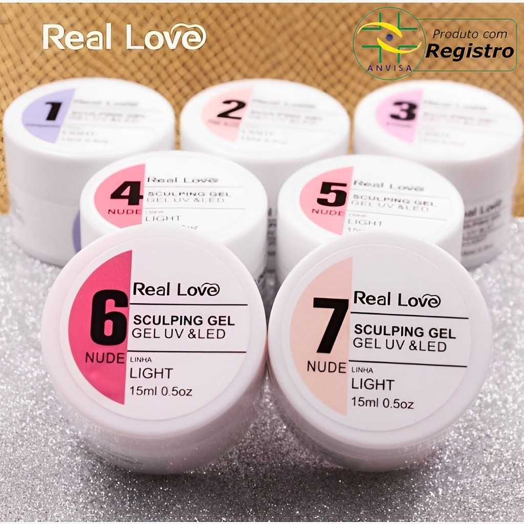 Kit 6 Sculping Gel Real Love 15 ML Linha Light - Cores Sortidas ...
