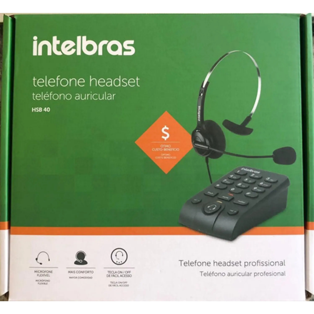 Telefone HEADSET INTELBRAS Hsb 40 Telemarketing Atendimento (ALR ...