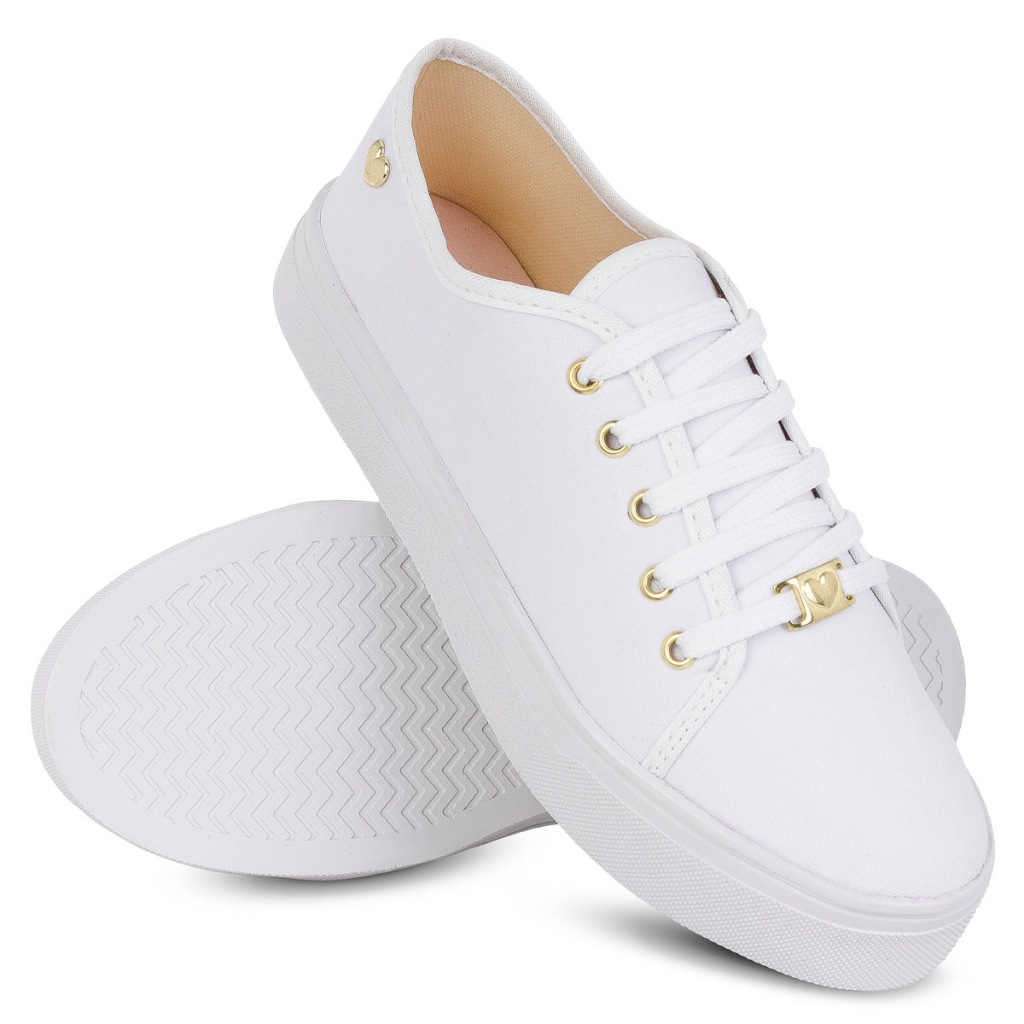 Tênis Sapato Feminino Ping Coração sapato Casual Branco Nativa | Shopee ...
