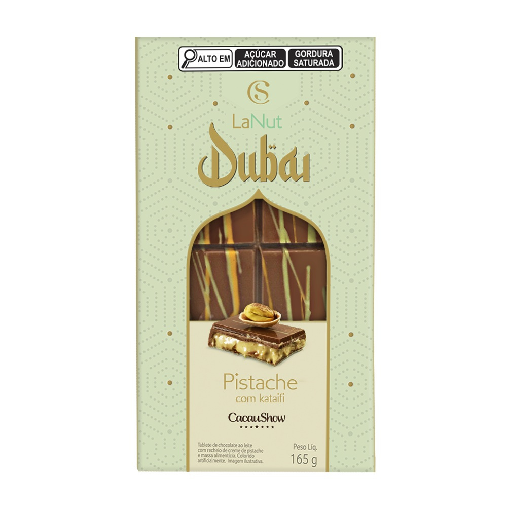 Tablete LaNut Pistache Dubai Cacau Show 165g | Shopee Brasil