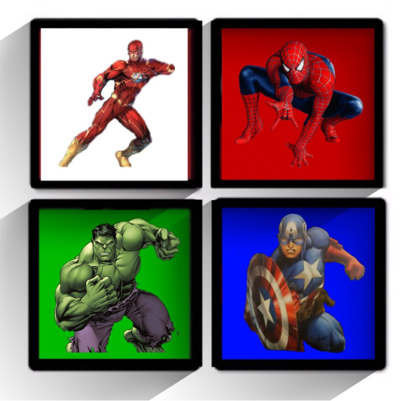 Quadro decorativo Super heróis mdf | Shopee Brasil
