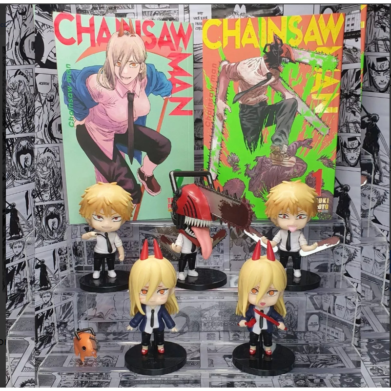Chainsaw man - figures (Denji, Ponchita, Power) Action colecionavel ...
