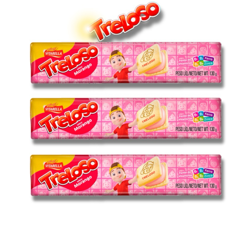 Biscoito Clubinho Treloso Sabor Morango 130g (Kit 12 Unidades) | Shopee ...