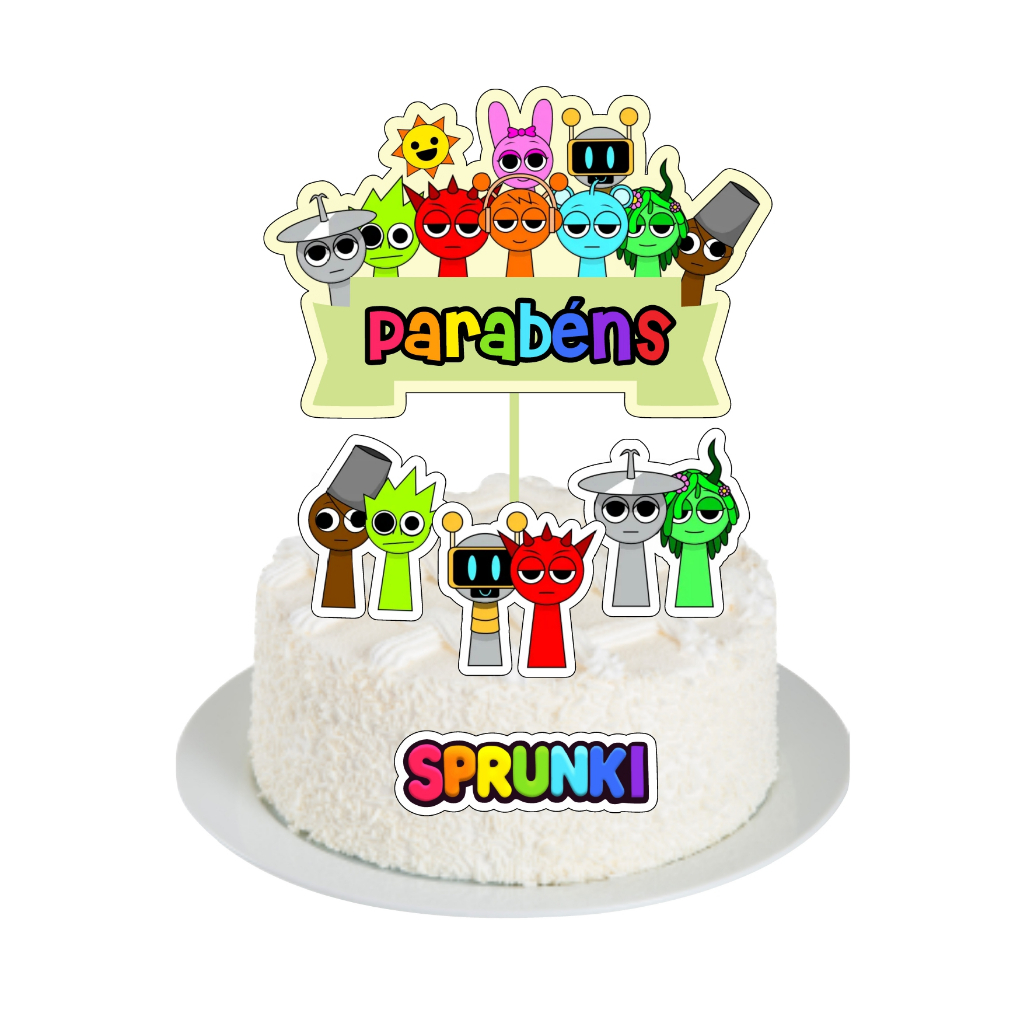 Topo De Bolo Topper De Bolo Sprunki | Shopee Brasil