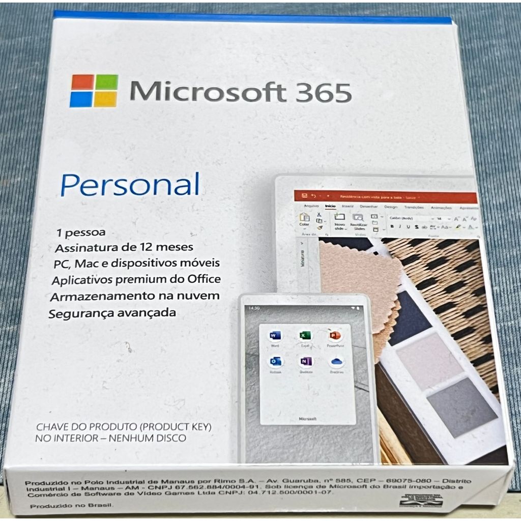 Microsoft 365 Personal, Office 365 premium apps, Word, Excel, PowerPoint, Outlook, 1TB nuvem ...
