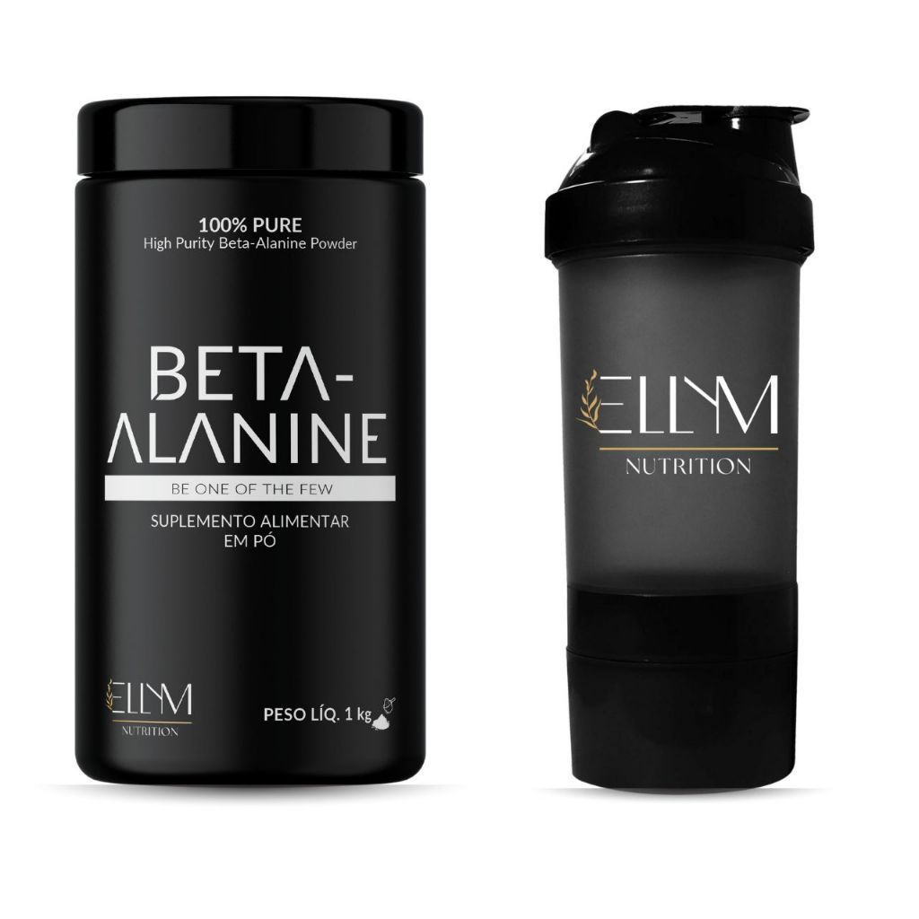 Kit Beta Alanina 1Kg + Coqueteleira 500ml ELLYM NUTRITION Academia ...
