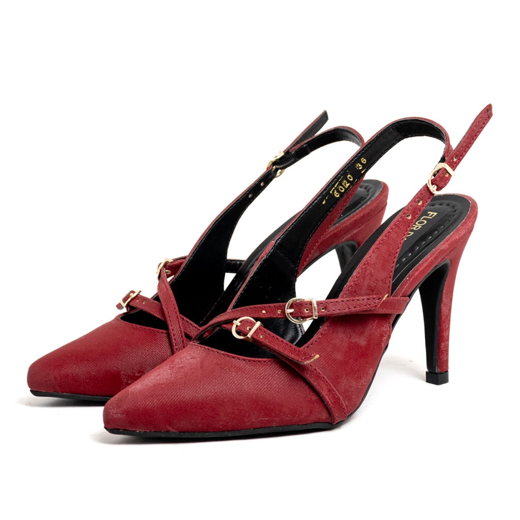 Scarpin Mule De Salto Alto Slingback 6020 Velvet Malbec PROMOÇÃO ...
