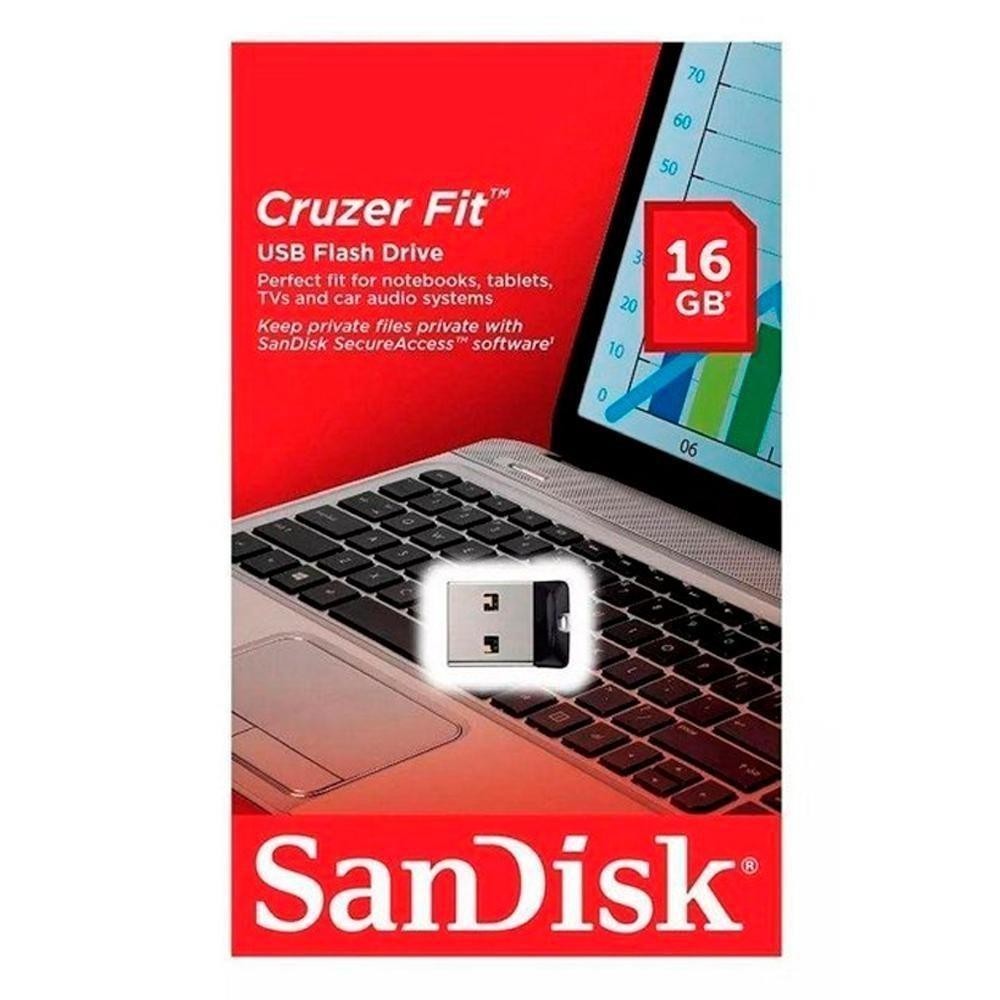 Kit Pen Drive Nano SanDisk Cruzer Fit 8/16/32/64/GB 2.0 preto NEW ...