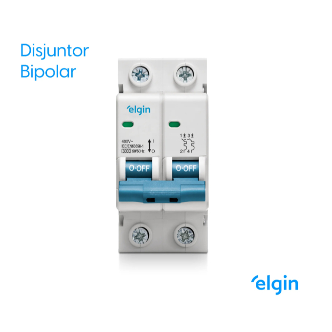 Disjuntor Bipolar Duplo Bifasico Curva de Disparo Tipo C Elgin 6A 10A 16A 20A 32A 40A 50A 63A ...