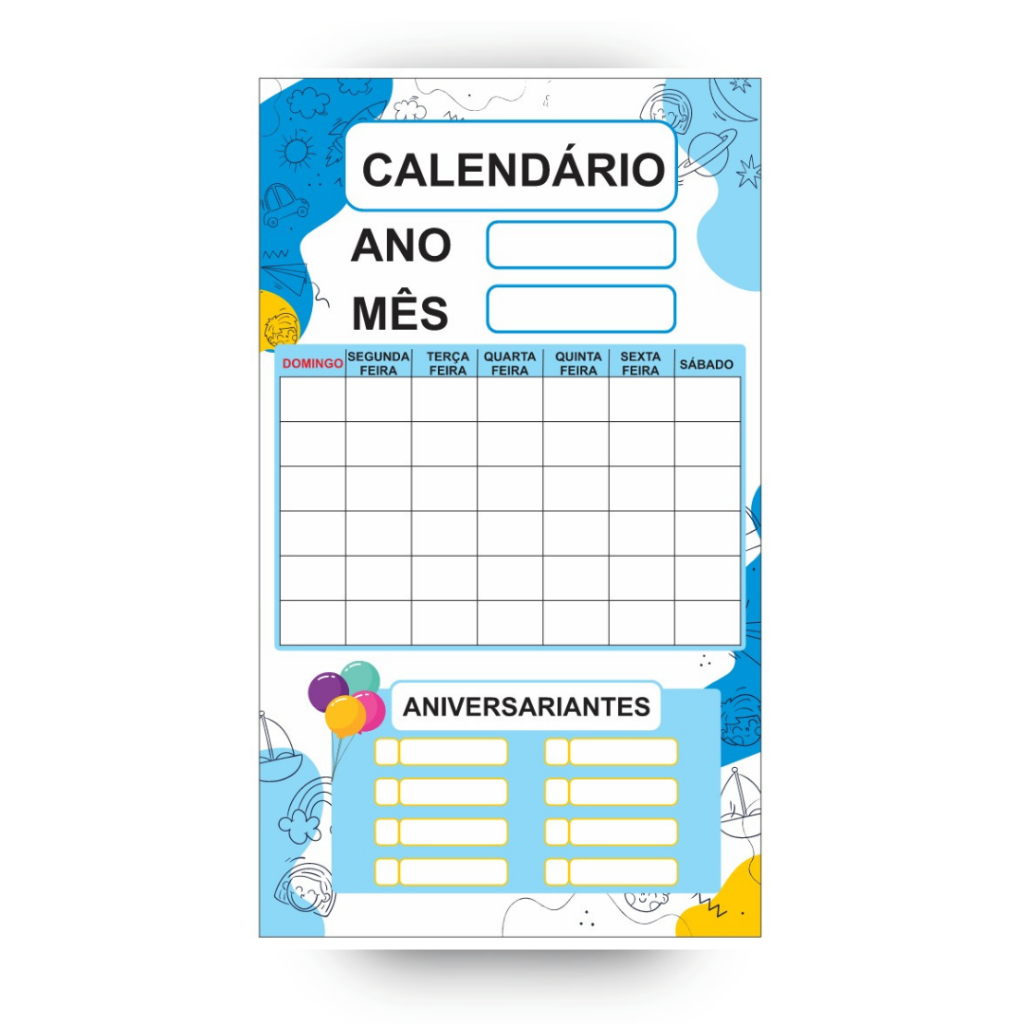 Banner Didático Escolar 90x120 cm Calendário para Sala de Aula | Shopee ...