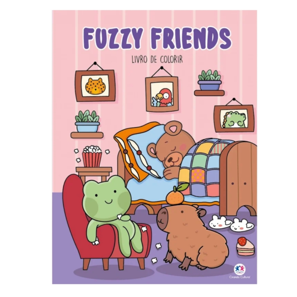 Livro de Colorir Fuzzy Friends Capivara, Fofura e Relaxamento O Livro ...