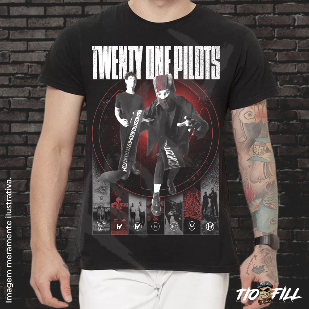 Camiseta - Tweenty One Pilots - Unissex | Shopee Brasil