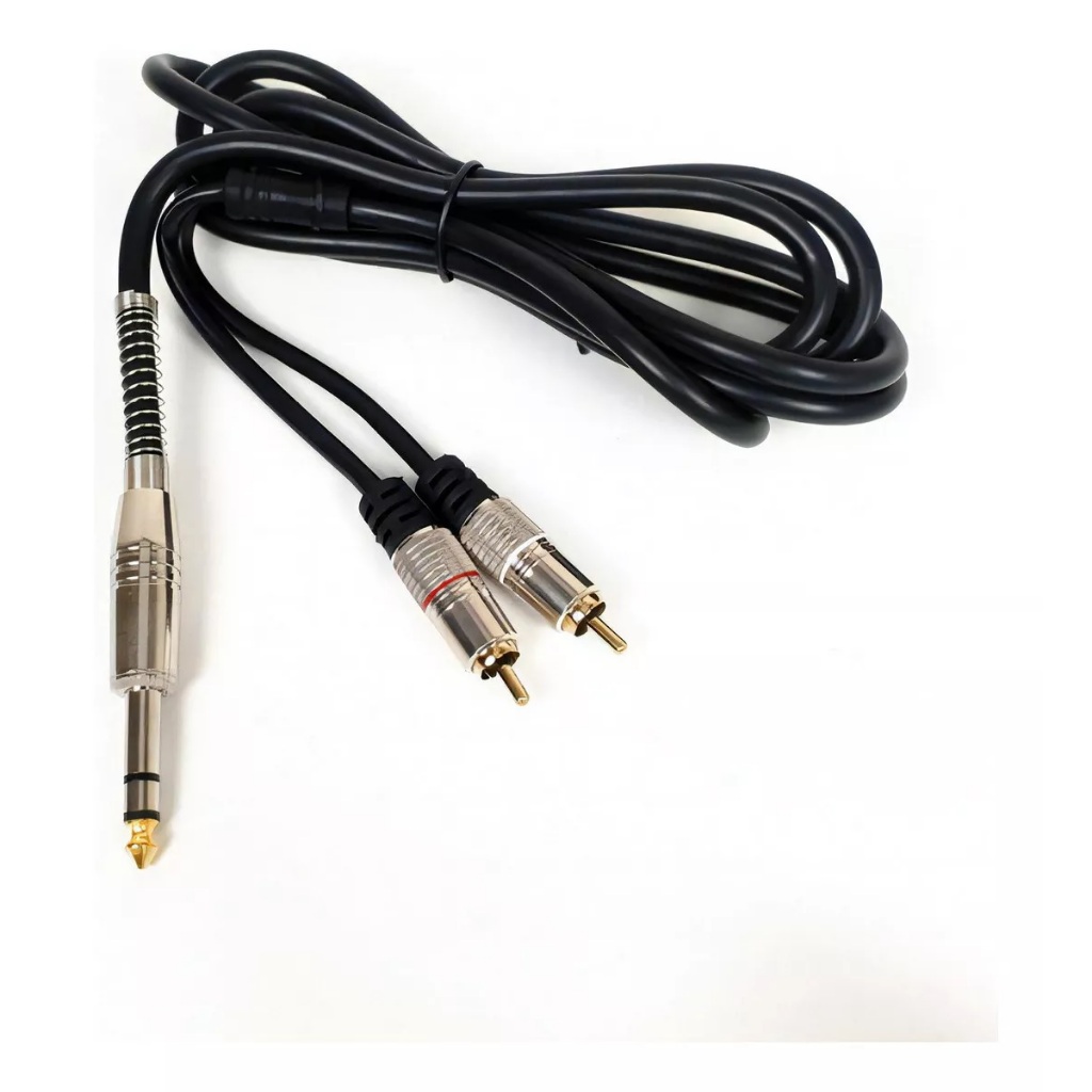 Cabo Plug 2 Rca + P10 Estéreo 1,80mt Profissional Gold 24k | Shopee Brasil