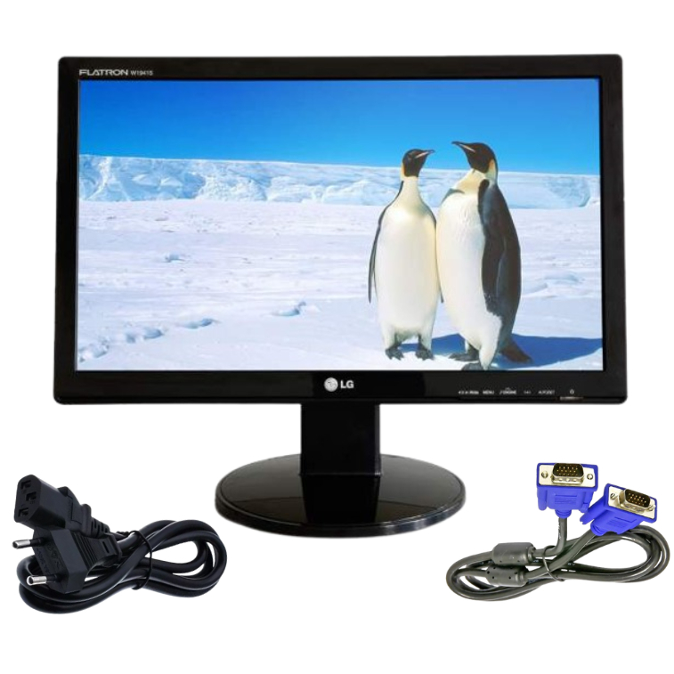 Monitor de 16 Polegadas 3 Meses Garantia Cabo VGA Energia Base Com Arranhados Detalhes Marcas de ...